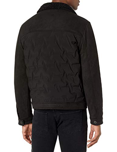Karl Lagerfeld Paris mens Karl Lagerfeld Paris Trucker Quilted Jacket, Black, Medium US