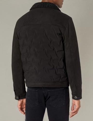 Karl Lagerfeld Paris mens Karl Lagerfeld Paris Trucker Quilted Jacket, Black, Medium US