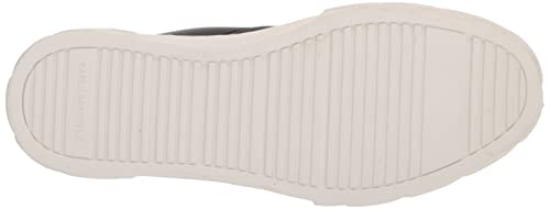 Karl Lagerfeld Paris Men's Recycled Leather Double Back Zip Hi Top Sneaker with Side Logo Patch, Black, 9.5