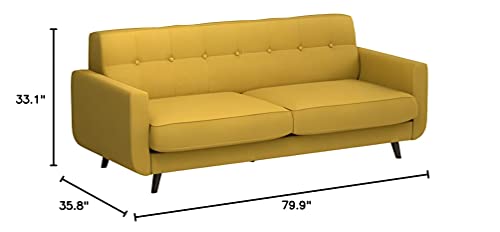 Amazon Brand – Rivet Sloane Mid-Century Modern Sofa Couch, 79.9"W, Yellow