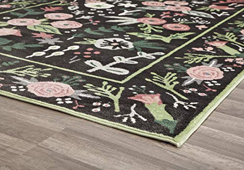 Rugs America Onyx & Pink Gardenias Transitional Rug Gardenia Pink Onyx VA30A 2'0"X4'0" Area Rug