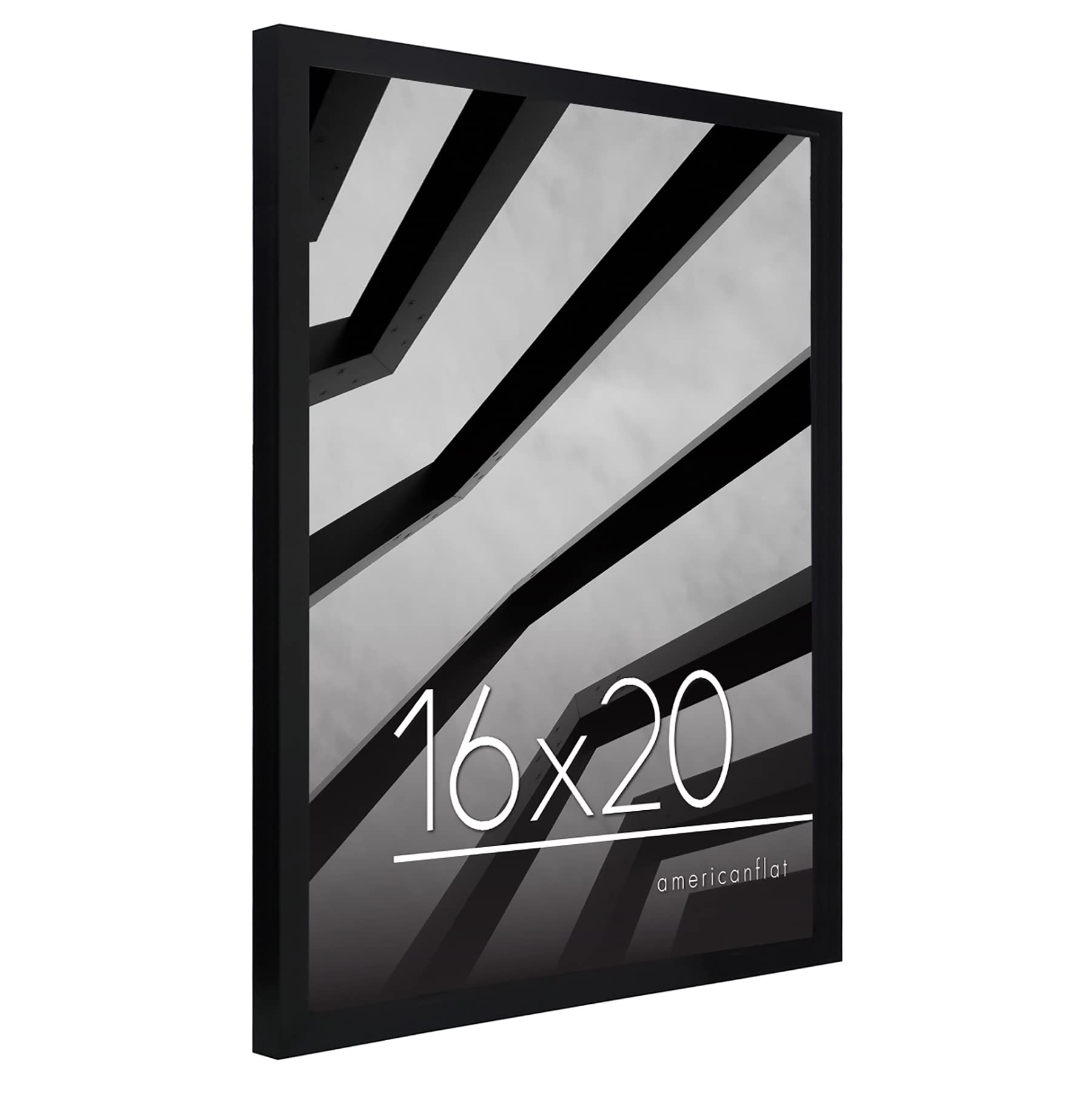 Americanflat 16x20 Picture Frame with Polished Plexiglass - Streamline Collection - Thin Border Picture Frame for Wall Display - Hanging Hardware Included - Black