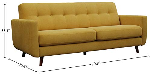 Amazon Brand – Rivet Sloane Mid-Century Modern Sofa Couch, 79.9"W, Yellow