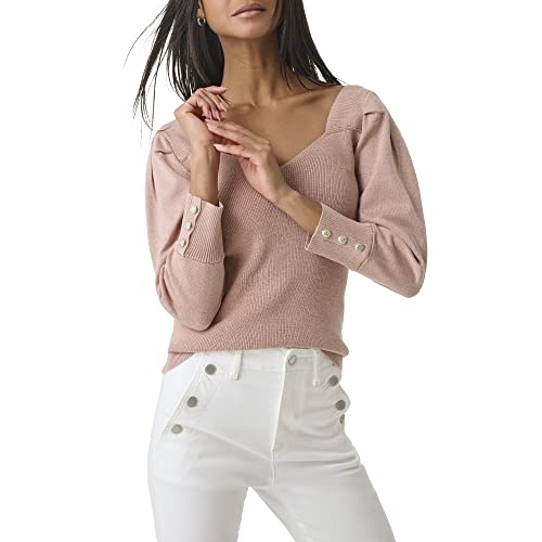 Karl Lagerfeld Paris Women's Everyday Casual Sparkle Sweater, Dune Pink Multi