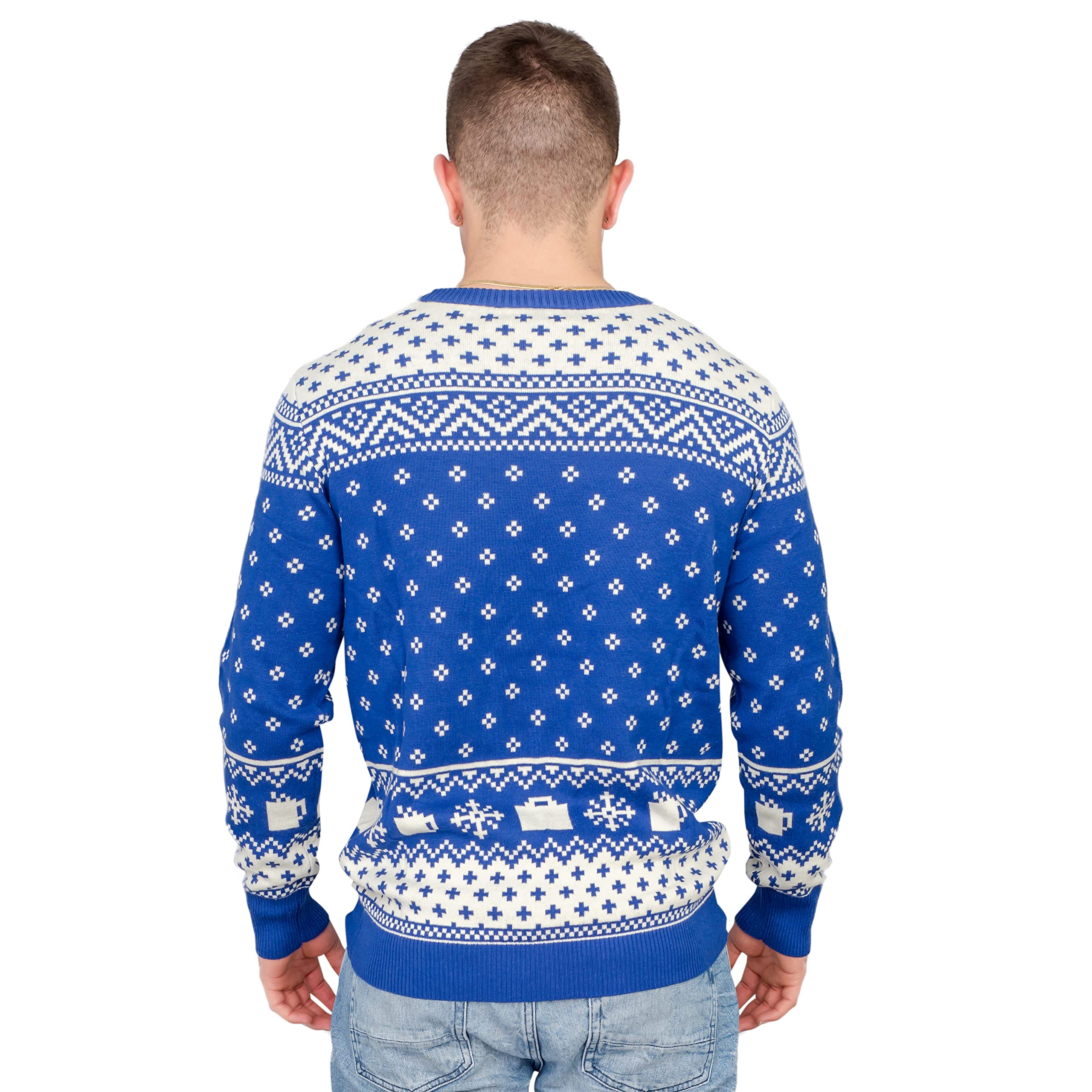 Ripple Junction The Office Dunder Mifflin Blue Ugly Christmas Sweater (XX-Large)