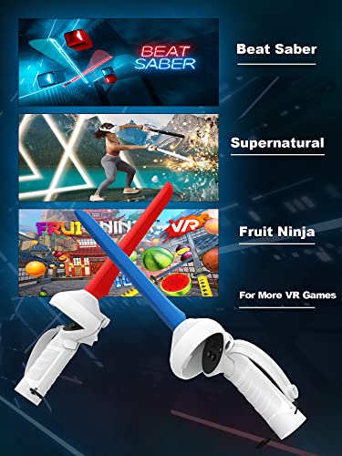 AMVR Upgraded Extension Grips for Beat Saber Handles, Compatible with Oculus/Meta Quest 2 Accessories,Also Suitable for Supernatural Training,Fruit Ninja,Blade & Sorcery and VR Game