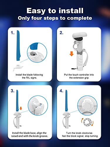 AMVR Upgraded Extension Grips for Beat Saber Handles, Compatible with Oculus/Meta Quest 2 Accessories,Also Suitable for Supernatural Training,Fruit Ninja,Blade & Sorcery and VR Game