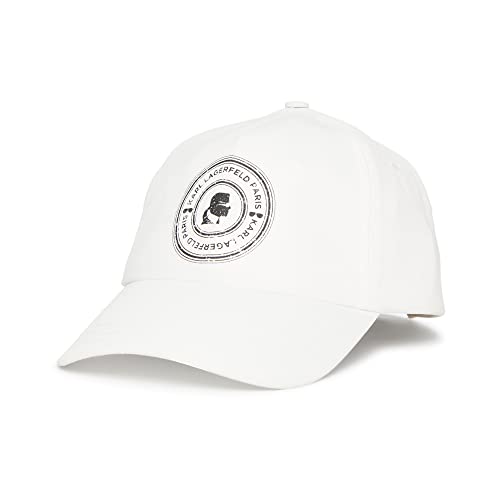 Karl Lagerfeld Paris Women's Everyday Embroidered Baseball Hat, White