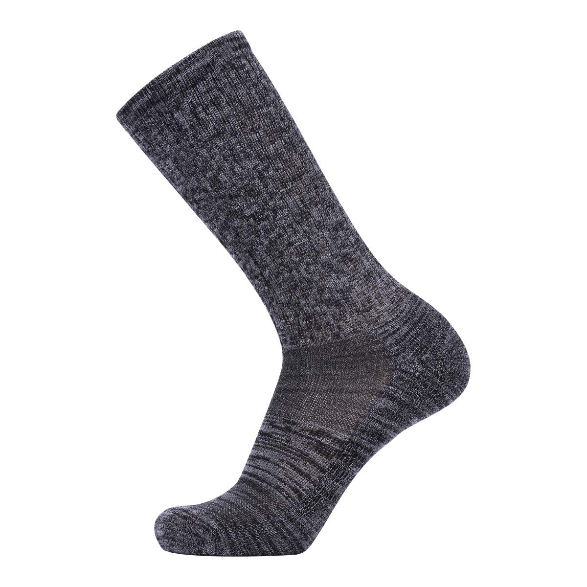 EnerWear 4 Pack Women's Merino Wool Outdoor Hiking Trail Crew Sock (US Shoe Size 4-10, Dark Purple/Black Stripe/Multi)