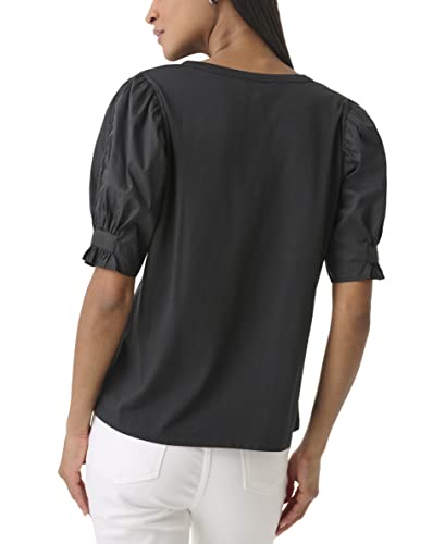 Karl Lagerfeld Paris Women's Soft Short Sleeve Everyday Fashion Sport Knit, Black, Large