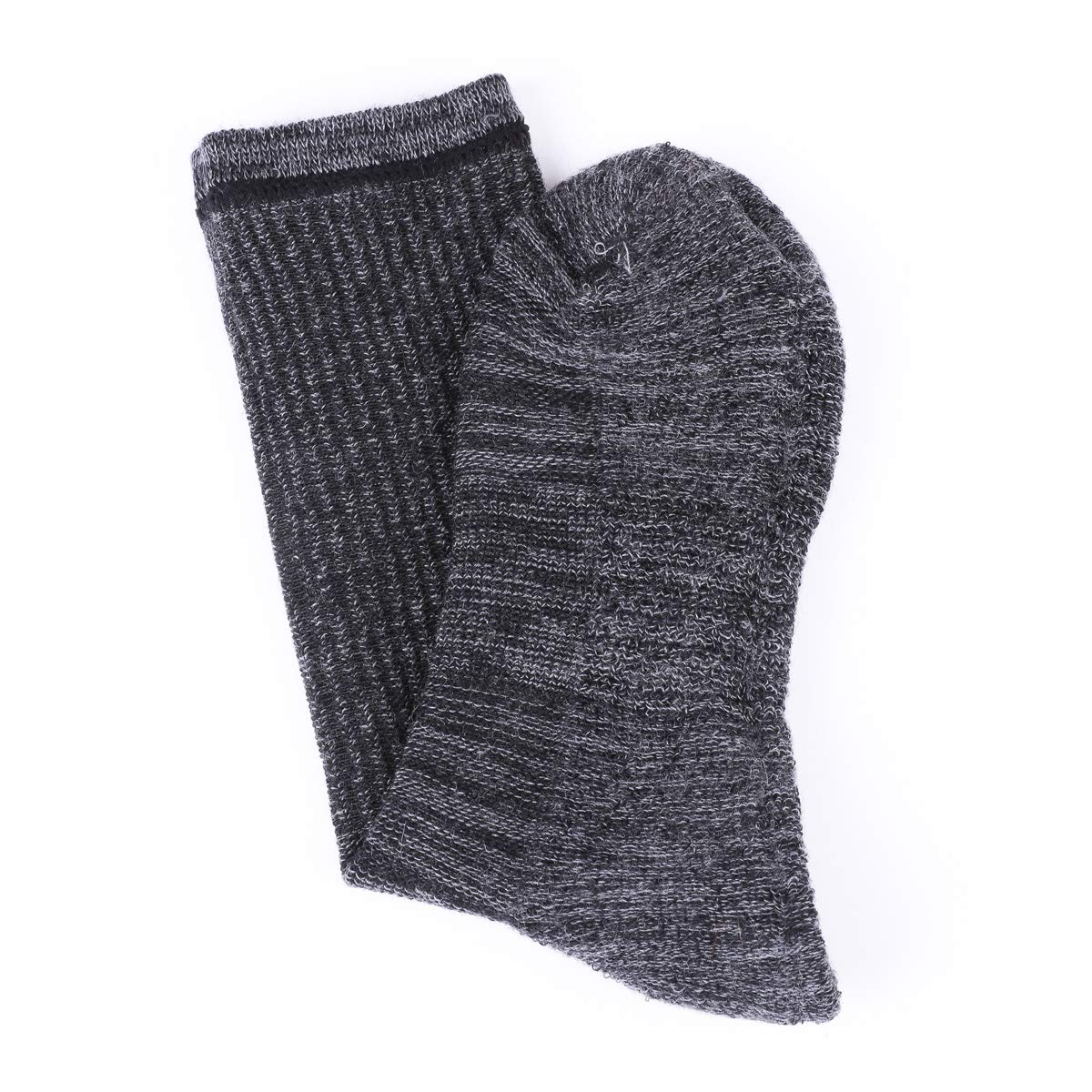 EnerWear 4 Pack Women's Merino Wool Outdoor Hiking Trail Crew Sock (US Shoe Size 4-10, Dark Purple/Black Stripe/Multi)