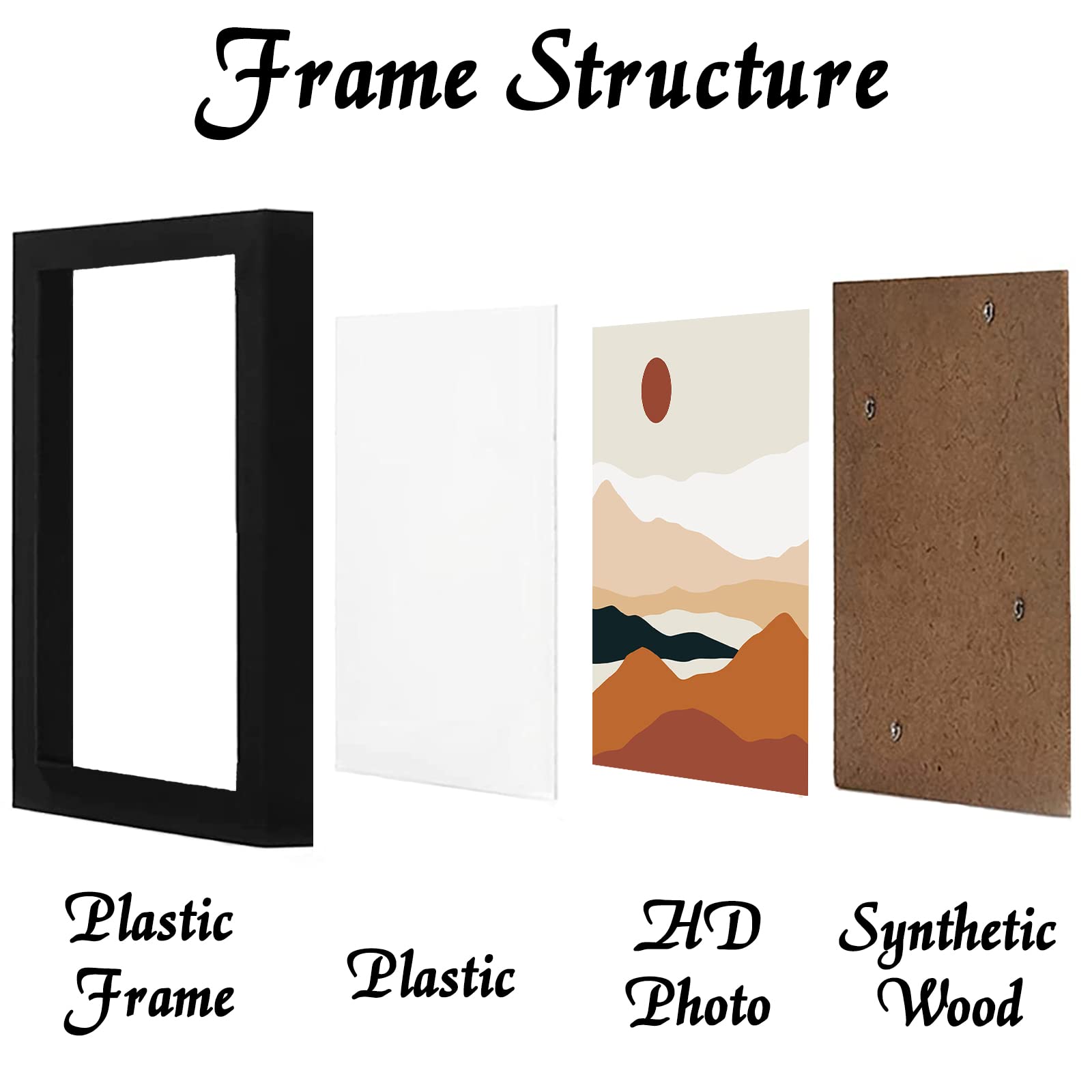 ijuerybai Black 12x12 Picture Frame Set of 3, High Transparent Frame for 12 By 12 Square Photo Collage Canvas Poster Size Wall Mount and Tabletop Horizontally Vertically (Black, 12 x 12 inches)