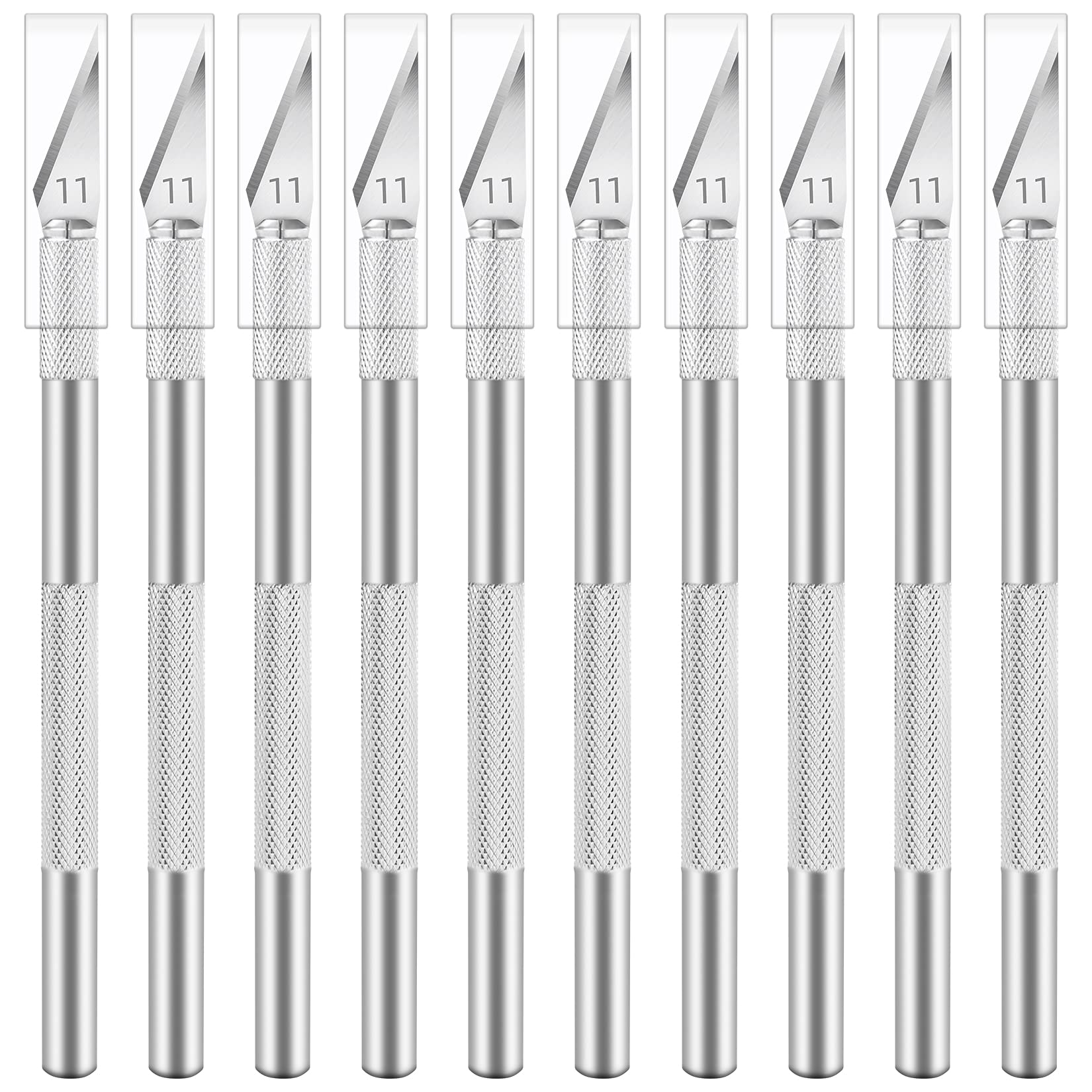Jetmore 10 Pack Exacto Knife, Stainless Steel Exacto Knife Set, Sharp Precision Hobby Knife Craft Knife Kit for Pumpkin Carving, DIY, Art, Cutting, Stencil