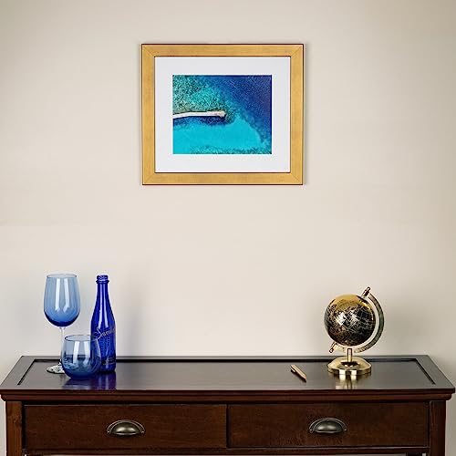 ArtToFrames 17x23 Inch Gold Picture Frame, This 1.25 Inch Custom MDF Poster Frame is Muted Gold Glow - Comes with Economy Acrylic and Corrugated Backing (2WOMBW26-1619-17x23)