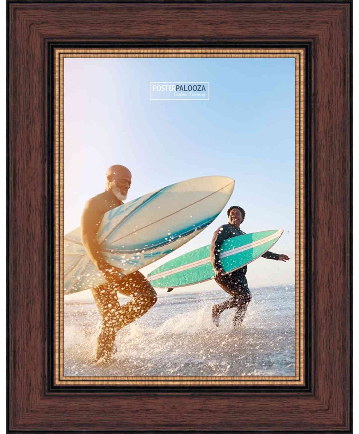 Poster Palooza 16x20 Traditional Walnut Complete Wood Picture Frame with UV Acrylic Plexiglass, Foam Board Backing & Hardware Included