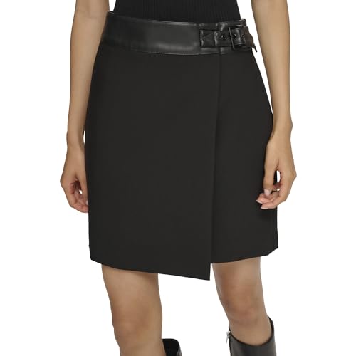 Karl Lagerfeld Paris Women's Sportswear Skirt Suiting, Black, 6