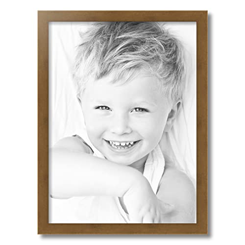 ArtToFrames 17x23 Inch Gold Picture Frame, This 1.25 Inch Custom MDF Poster Frame is Muted Gold Glow - Comes with Economy Acrylic and Corrugated Backing (2WOMBW26-1619-17x23)