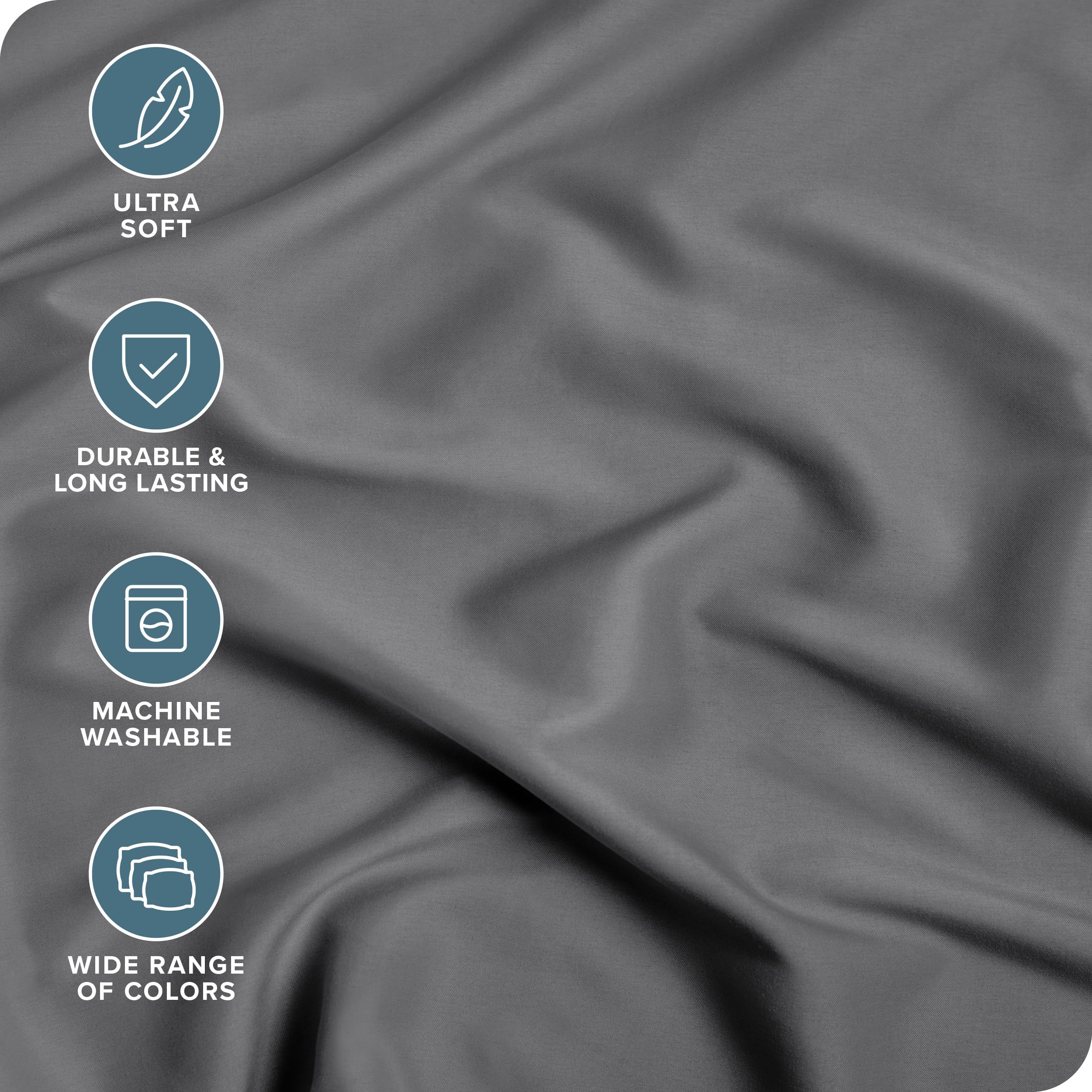 Bare Home 2-Pack Fitted Bottom Sheets Full - Premium 1800 Ultra-Soft Wrinkle Resistant Microfiber - Deep Pocket (Full, Grey)