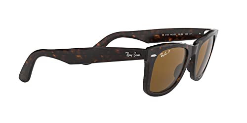 Ray-Ban unisex adult RB2140 Original Wayfarer Polarized Sunglasses, Tortoise/Brown Polarized, 50 mm US