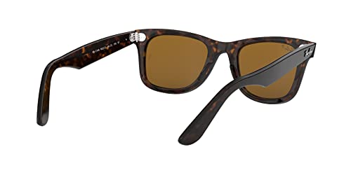 Ray-Ban unisex adult RB2140 Original Wayfarer Polarized Sunglasses, Tortoise/Brown Polarized, 50 mm US