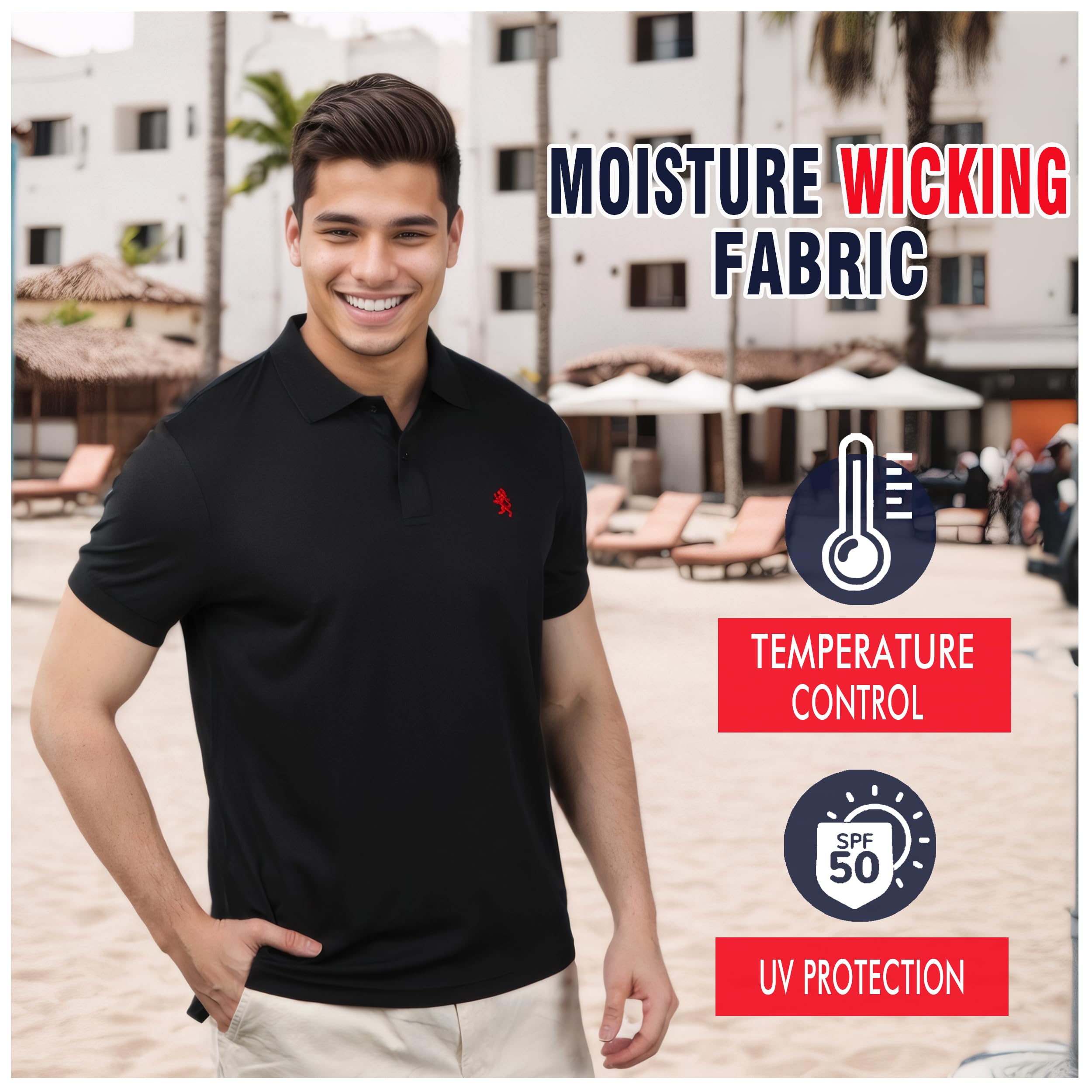 Albert Morris Mens Polo Shirts Polo Shirts for Men, Shirts for Men, Short Sleeve Mens Shirts (4 Pack), American Classics, X-Large