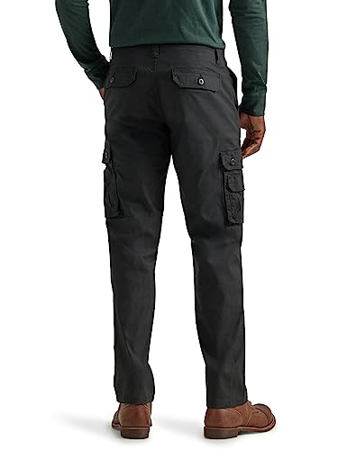 Lee Men's Wyoming Relaxed Fit Cargo Pant, Black Ripstop, 32W x 29L