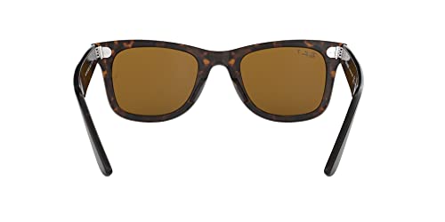 Ray-Ban unisex adult RB2140 Original Wayfarer Polarized Sunglasses, Tortoise/Brown Polarized, 50 mm US