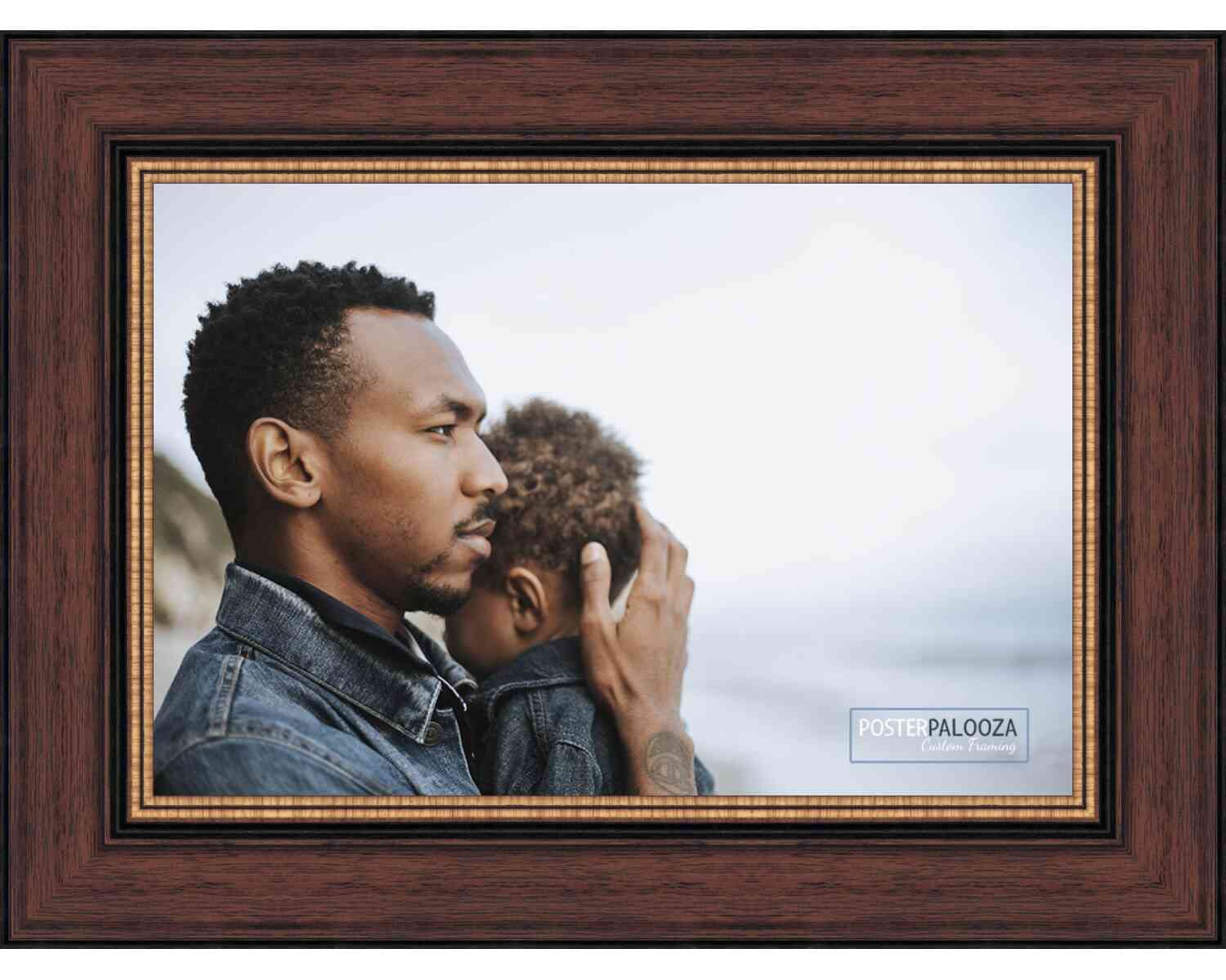 Poster Palooza 16x20 Traditional Walnut Complete Wood Picture Frame with UV Acrylic Plexiglass, Foam Board Backing & Hardware Included