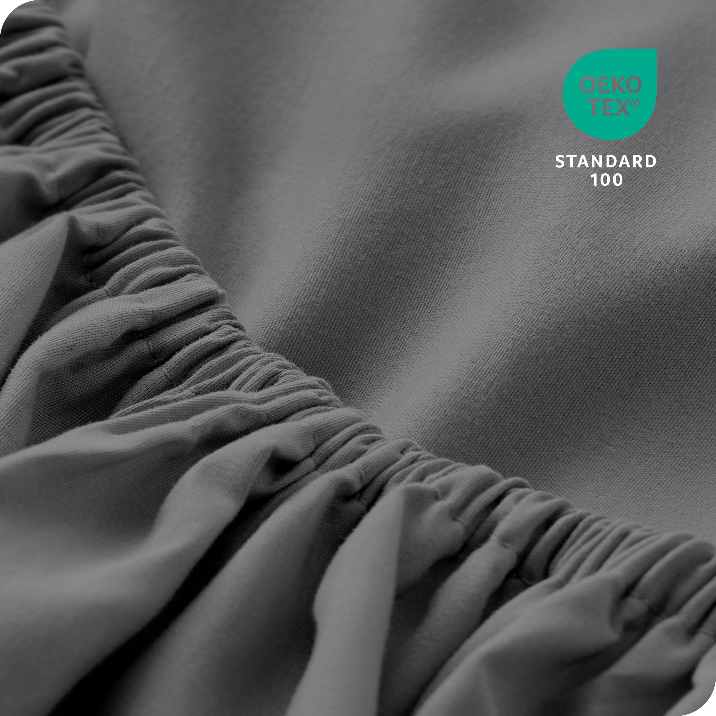 Bare Home 2-Pack Fitted Bottom Sheets Full - Premium 1800 Ultra-Soft Wrinkle Resistant Microfiber - Deep Pocket (Full, Grey)