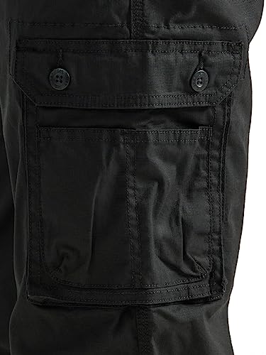 Lee Men's Wyoming Relaxed Fit Cargo Pant, Black Ripstop, 32W x 29L