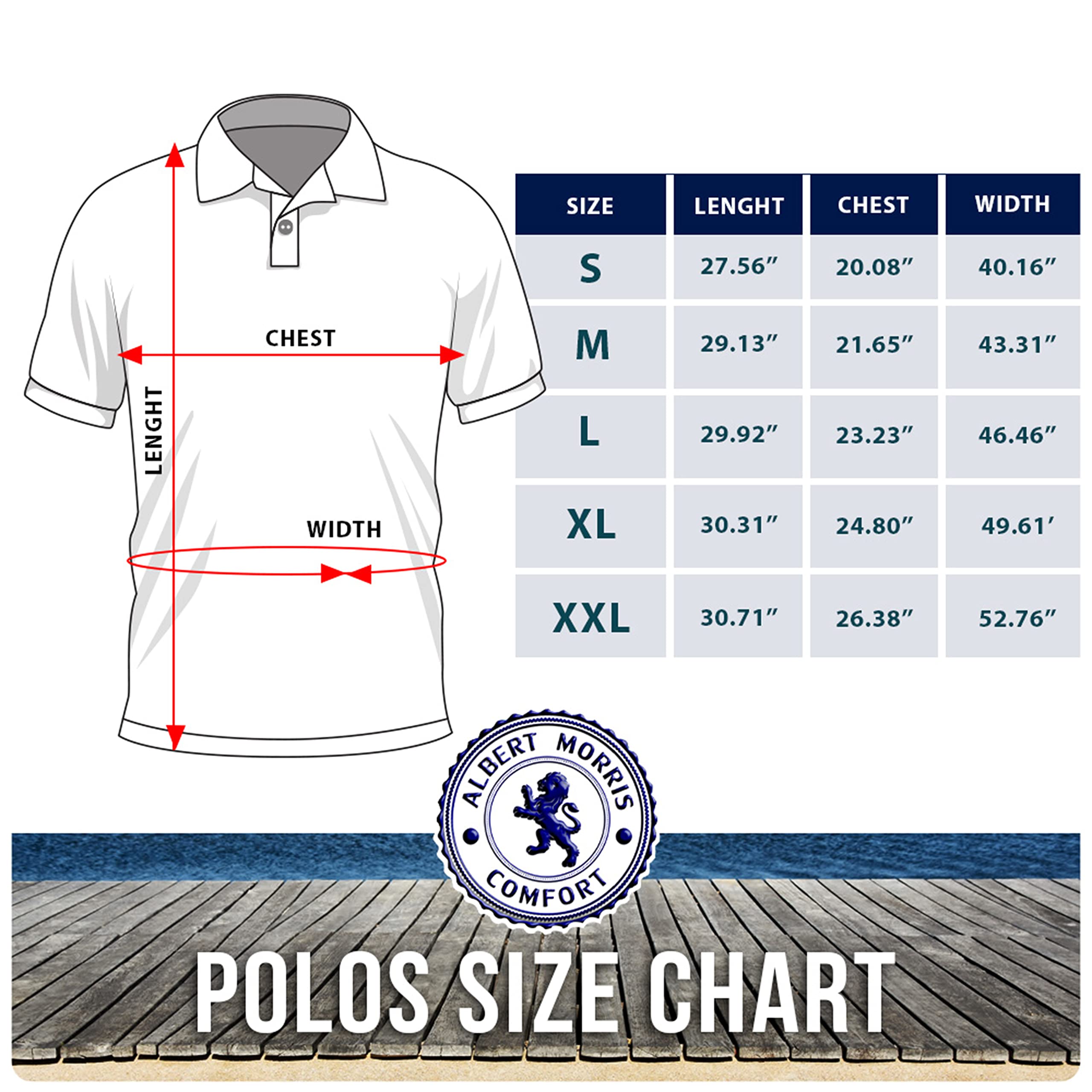 Albert Morris Mens Polo Shirts Polo Shirts for Men, Shirts for Men, Short Sleeve Mens Shirts (4 Pack), American Classics, X-Large
