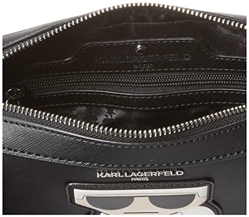 Karl Lagerfeld Paris Womens Maybelle Camera Crossbody Cross Body, Black/Grey, One Size US