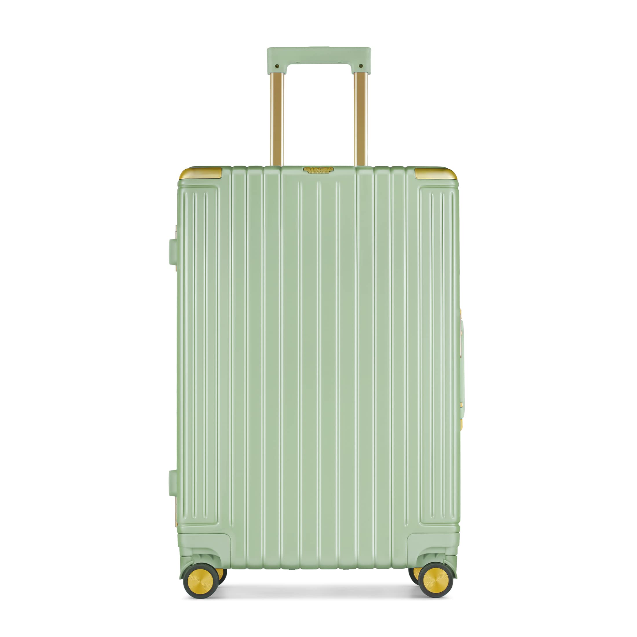GinzaTravel Aluminum Frame+PC Suitcase Bright Color Suitcase TSA Combination Lock Universal Wheel
