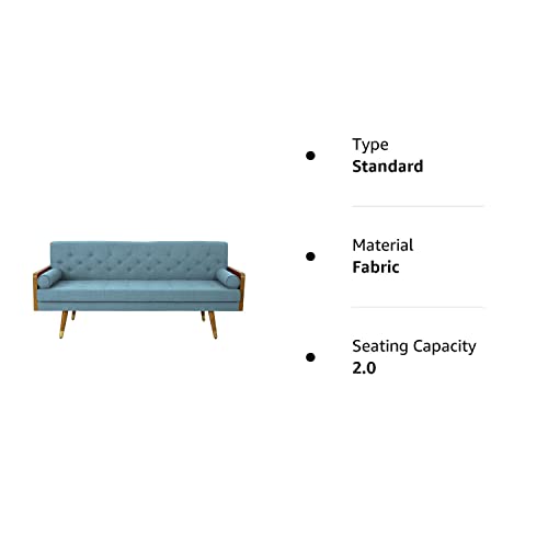 Christopher Knight Home Aidan Mid Century Modern Tufted Fabric Sofa, Blue