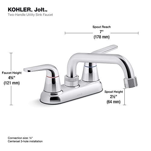 Kohler 30619-CP Jolt Utility Faucet, Polished Chrome