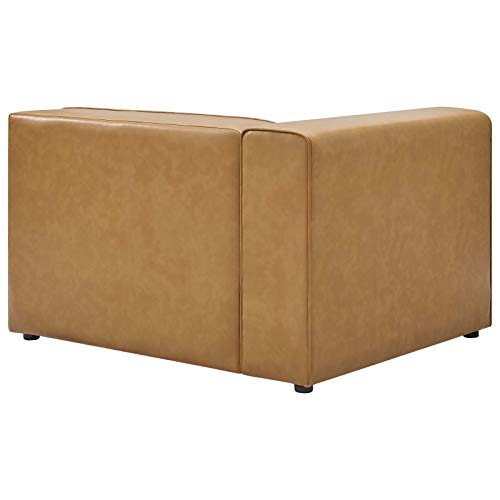 Modway Mingle Vegan Leather 3-Piece Sectional Sofa, Tan