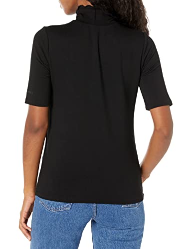 KARL LAGERFELD PARIS Women's Everyday 3/4 Sleeve Knit Top, Black, Large