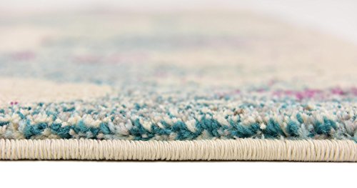 Unique Loom Positano Collection Coastal Modern Coral Lobster Shells Light Blue Area Rug (4' x 6')