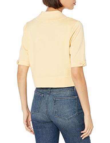 Karl Lagerfeld Paris Women's Bow tie Cardigan, Banana, Large
