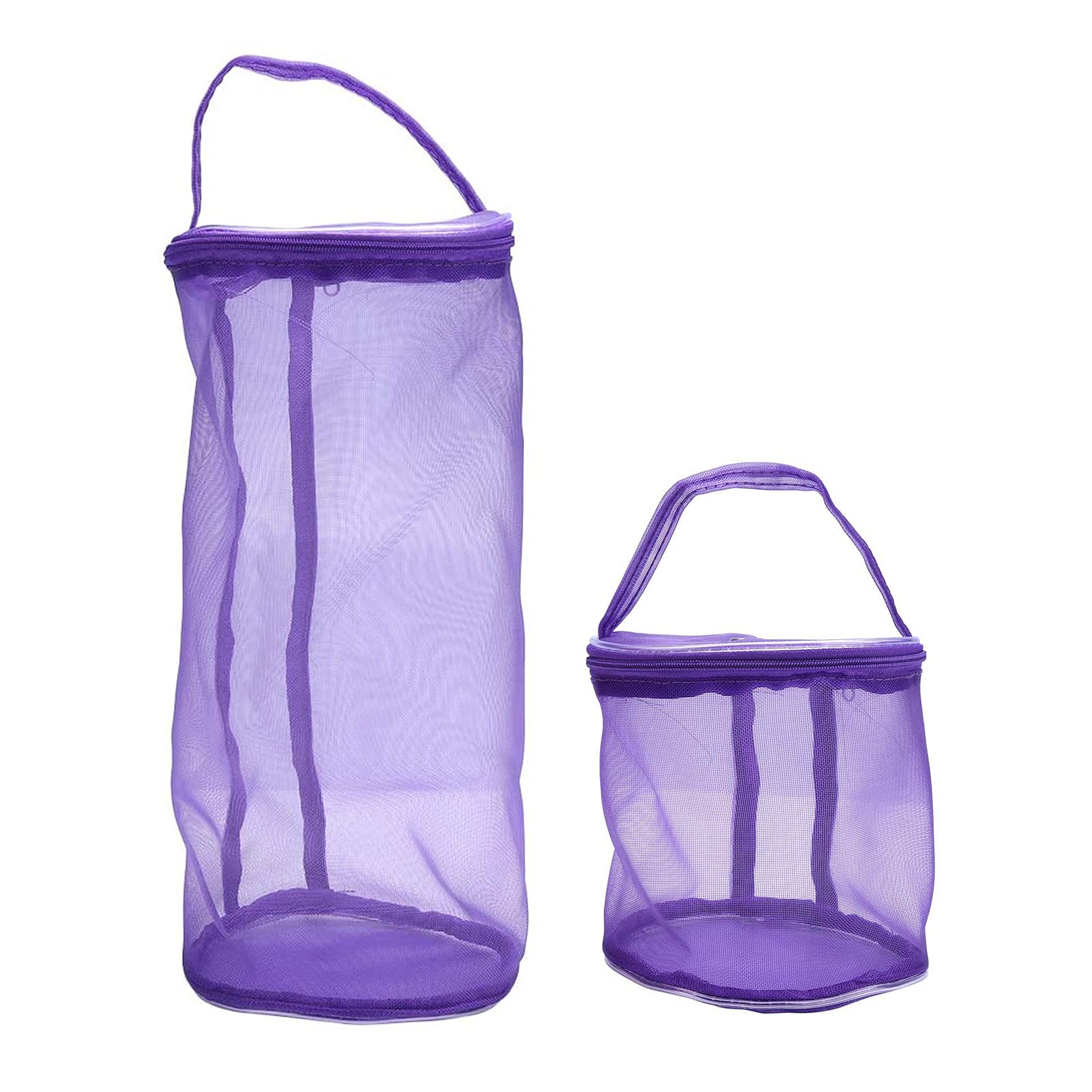 Yarn Storage Bag, 2pc Mesh Knitting Bag Round Yarn Balls Organizer for knitting lovers, Purple