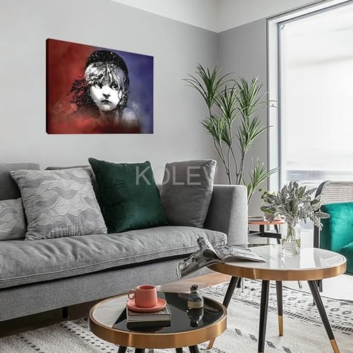 KOLEV Movie Les Misérables Poster Abstract Art Wall Aesthetic Gift Decoration Poster Canvas Poster Bedroom Decor Office Room Decor Gift Frame-style 20x16inch(50x40cm)