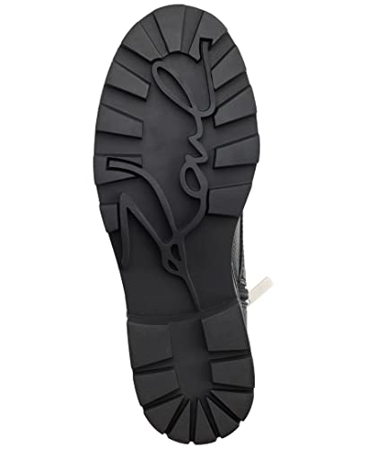 Karl Lagerfeld Paris Women's Lug-Sole Maeva Combat Boot with Crystal Detail Fashion, Black, 6.5