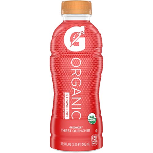 G Organic, Strawberry, Gatorade Sports Drink, USDA Certified Organic, 16.9 Fl Oz. (Pack of 12)