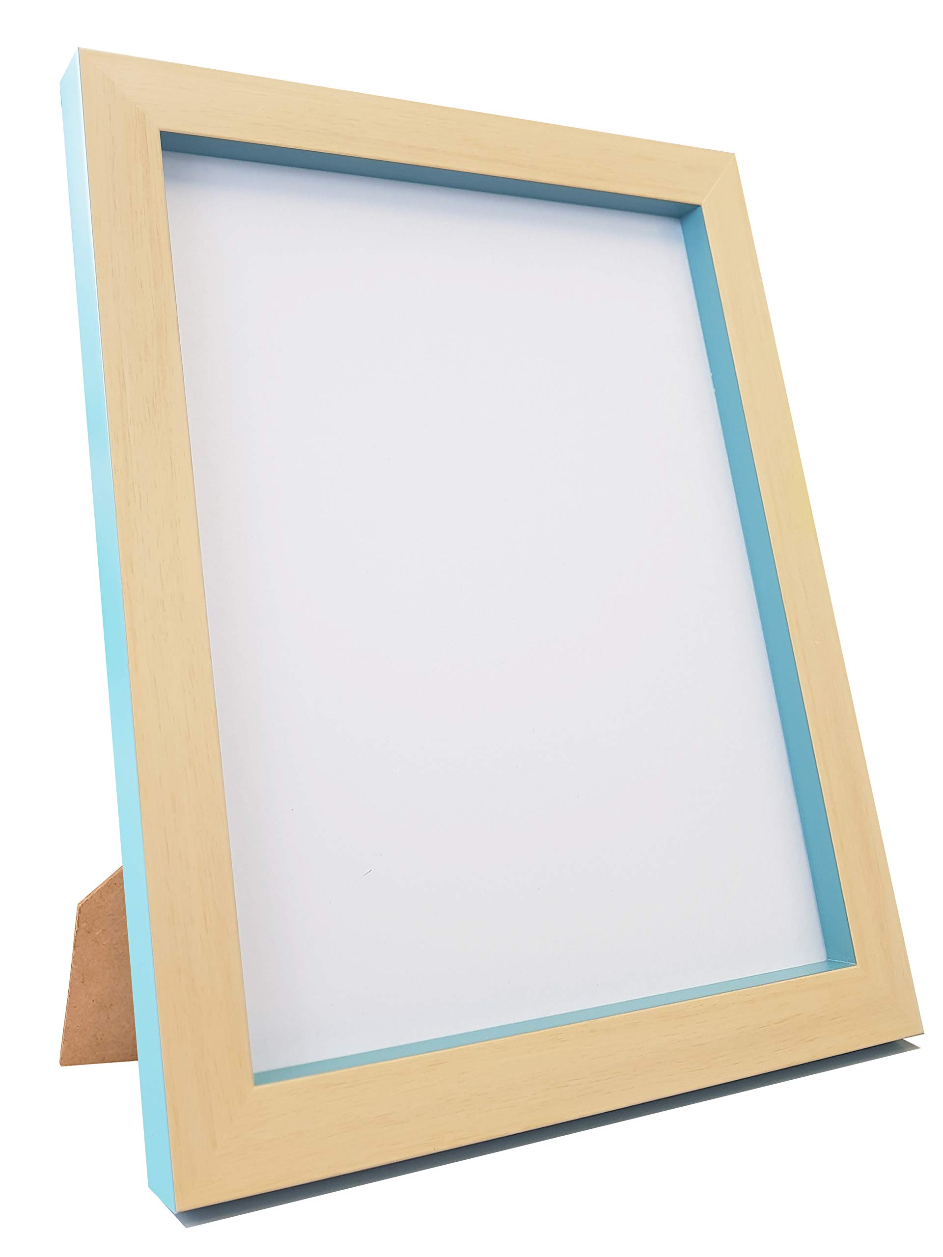FRAMES BY POST Picture Frame, Recycled Plastic, Beech/Teal Blue, 50 x 40 cm