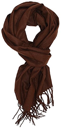 VERONZ Super Soft Luxurious Rich Solid Colors Cashmere Feel Winter Scarf (Coffee)