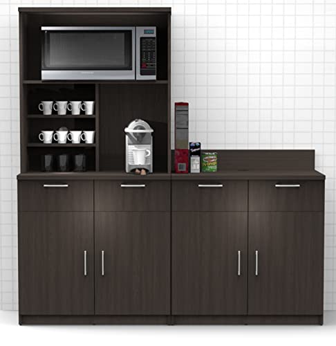Breaktime Coffee Break Lunch Room Furniture Buffet Model 4342 3 Piece Group Color Espresso - Factory Assembled (NOT RTA) Furniture Items ONLY.