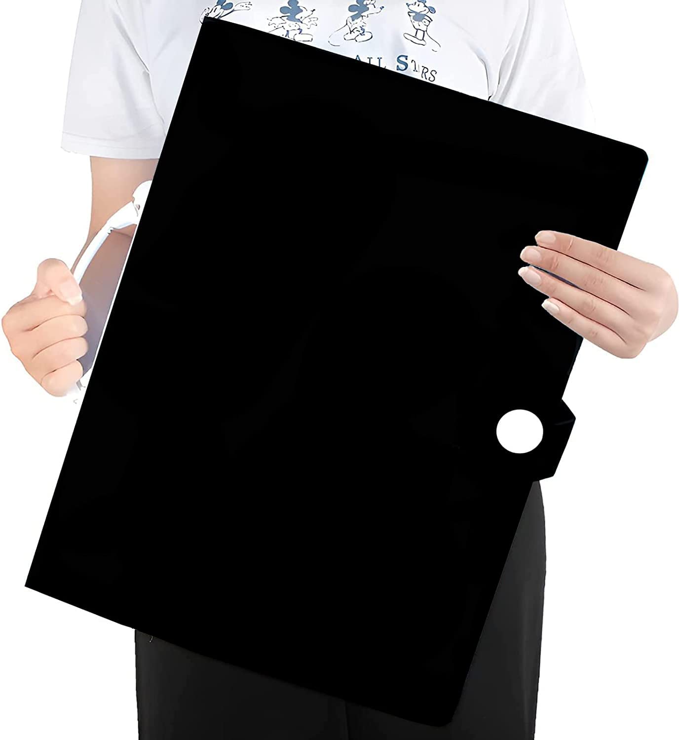 A3 Diamond Painting Storage Book, Diamond Art Portfolio Folder with 30 Pags Clear Pocket Slevees Protectors, A3 Storage Book with Handle, Large Artwork Report Sheet Letter Poster Storage Bag (Black)