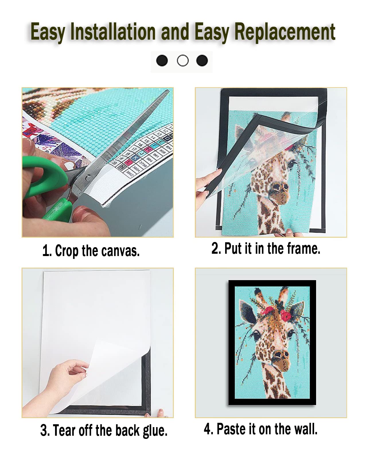 pchmcu 6 Pack 12" x 16 Picture Frame,Diamond Painting Picture Frames for 30x40cm, Magnetic Art Frame,Frames for Wall Window Door Black, Inside Size 10" x 14"