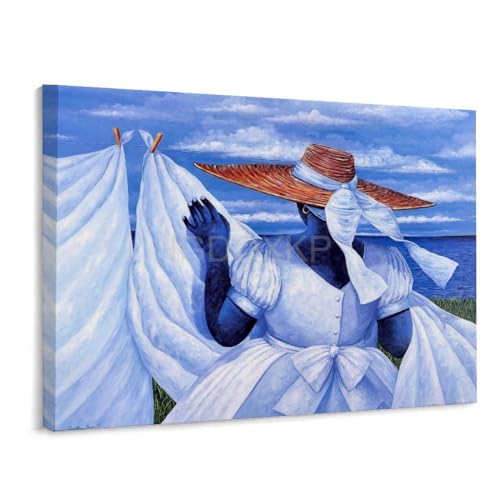 Jonathan Green Artist Creative Oil Painting Girl Wearing Hat Painting Art Poster Canvas Poster Wall Art Decor Print Picture Paintings for Living Room Bedroom Decoration Frame-style 20x16inch(50x40cm)