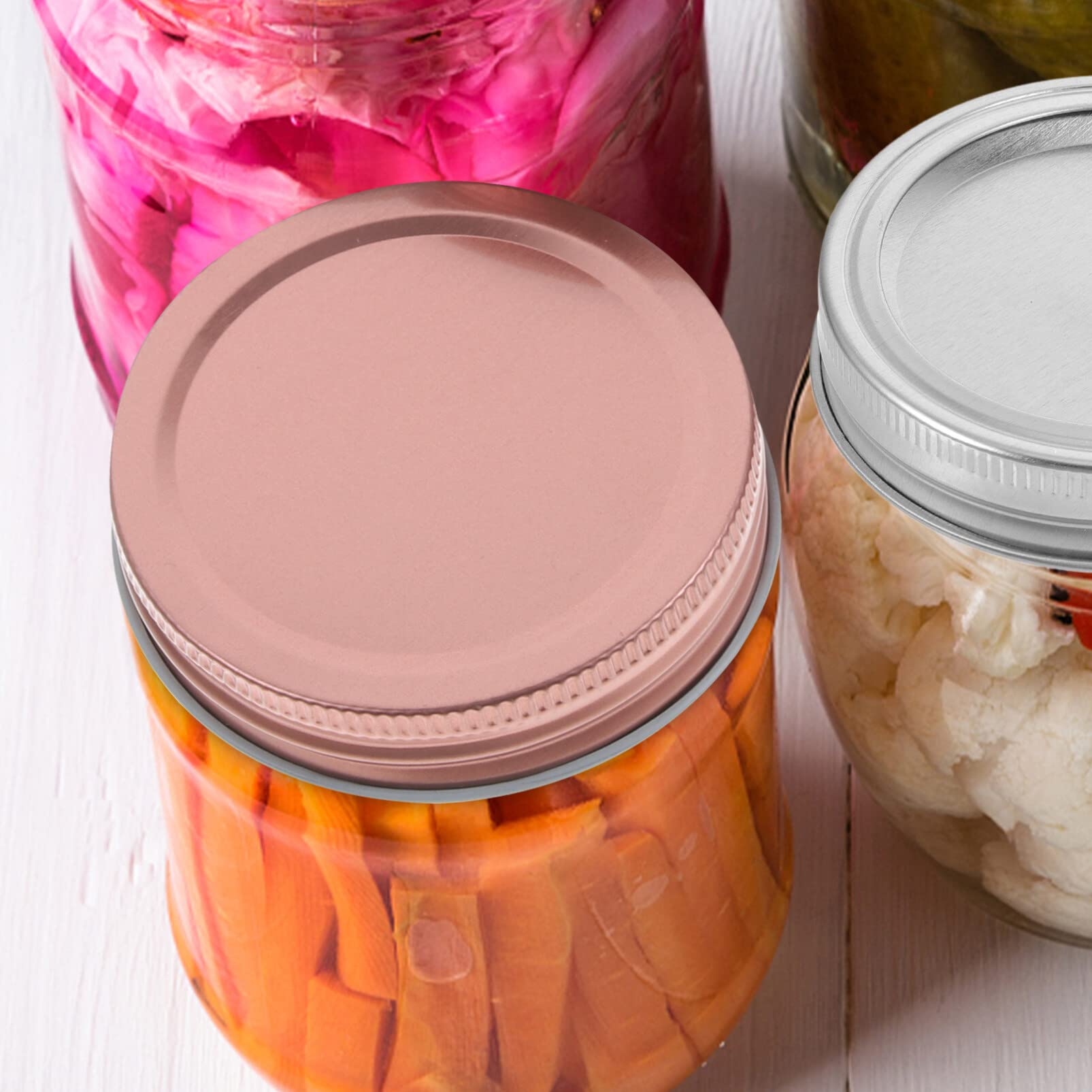 BESTonZON 12pcs Sturdy Mason Jar Covers Multipurpose Reusable Canning Lids for Leakproof Sealing Convenient Jar Covers for Home Canning and Preservation